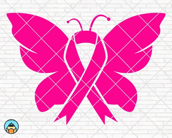 Butterfly Cancer Ribbon svg Breast Cancer svg Cancer | Etsy