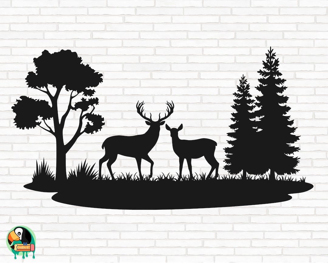 Deer in the Forest SVG, Deer Family Svg, Outdoors Svg, Wilderness Svg ...