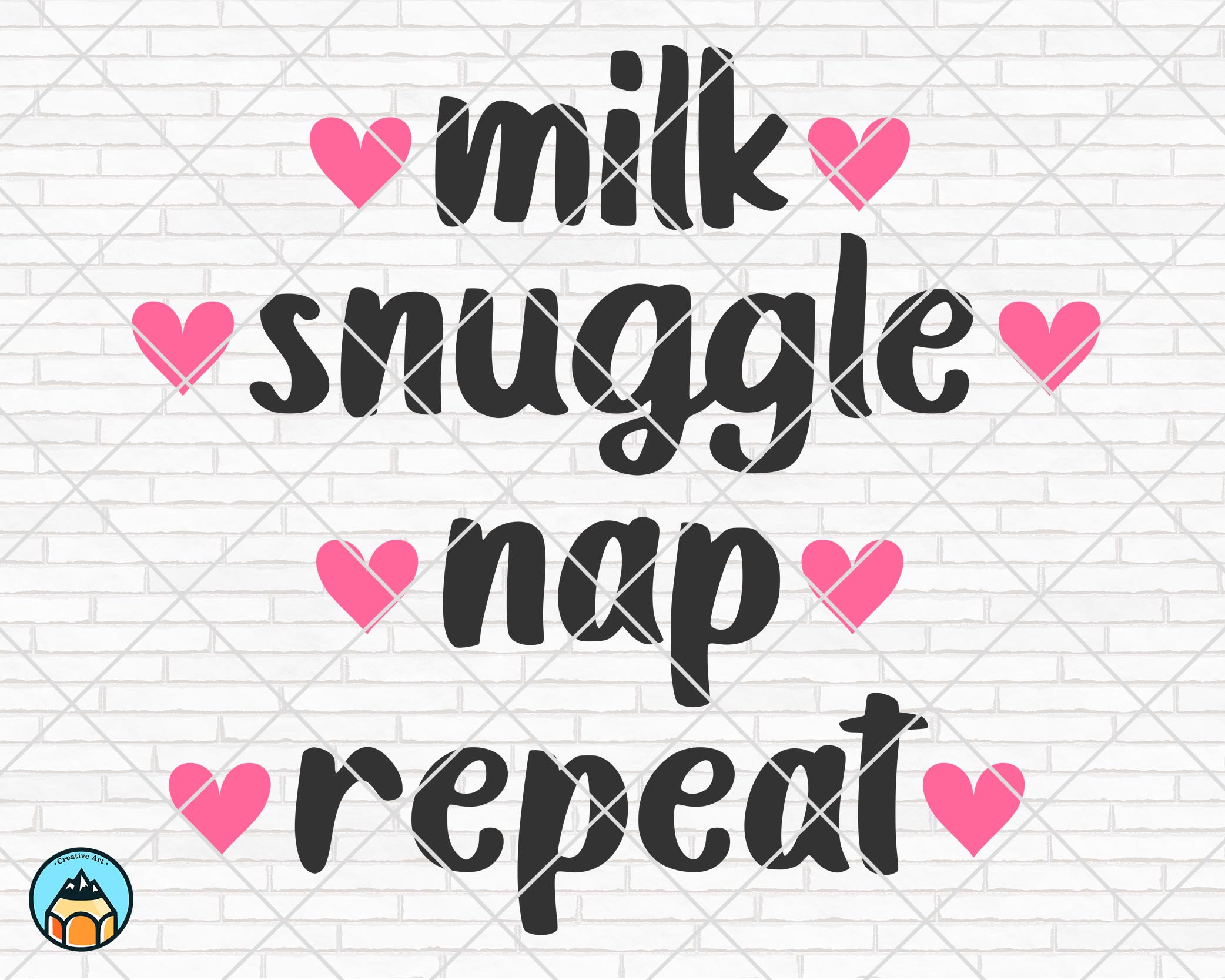 Milk Snuggle Nap Repeat Svg, Baby Svg, Newborn Svg, Baby Girl Svg, Baby ...