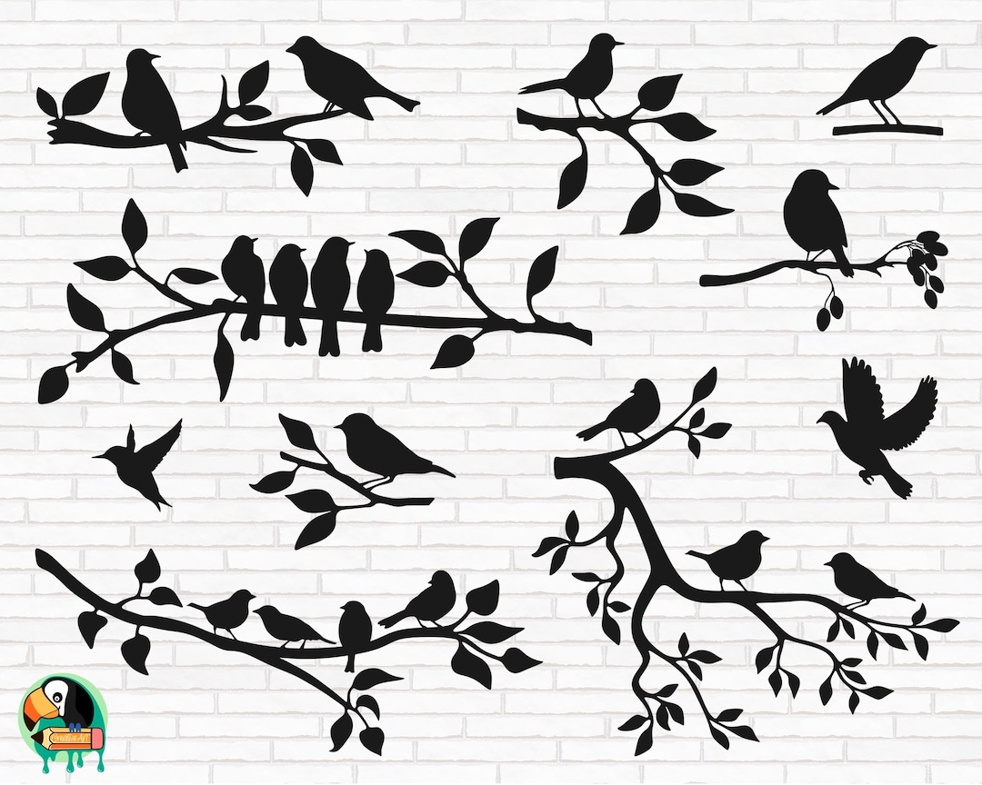 Birds on Branches SVG, Birds Svg, Bird on Tree Svg, Flock of Birds Svg ...