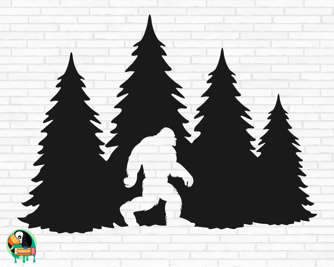 Bigfoot SVG, Bigfoot Forest Svg, Yeti Svg, Sasquatch Svg, Walking Yeti ...