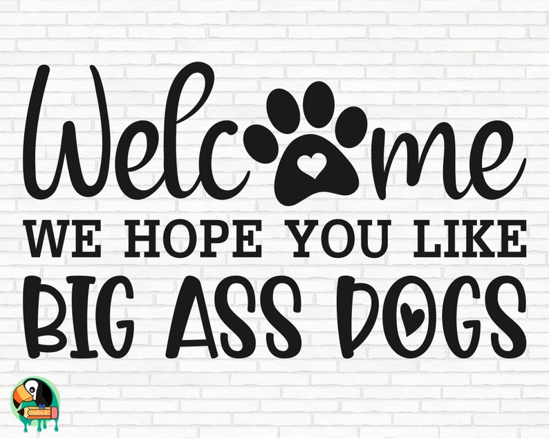 Dog Welcome Sign SVG, Dog Sign Svg, Welcome Sign Svg, Round Front Door ...