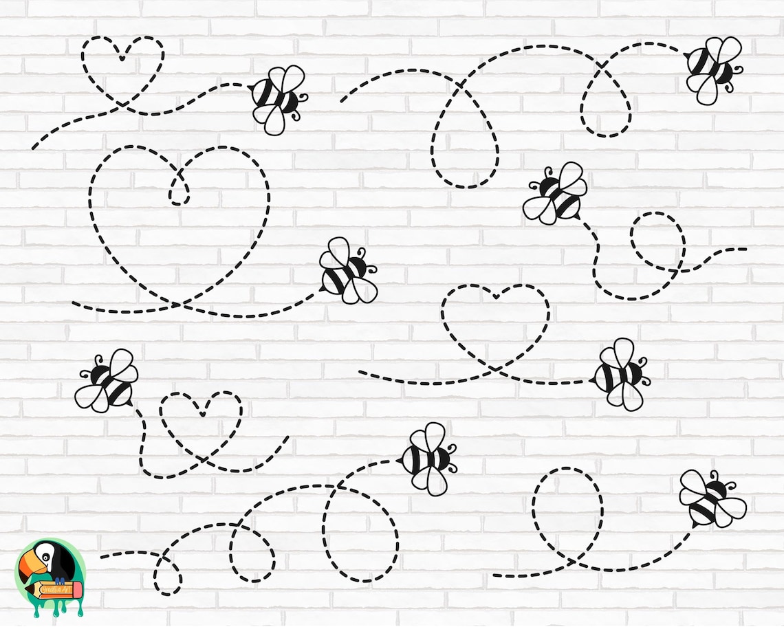 Bee Path SVG, Bee Bundle Svg, Bee Svg, Honey Bee Svg, Flying Bee Svg ...