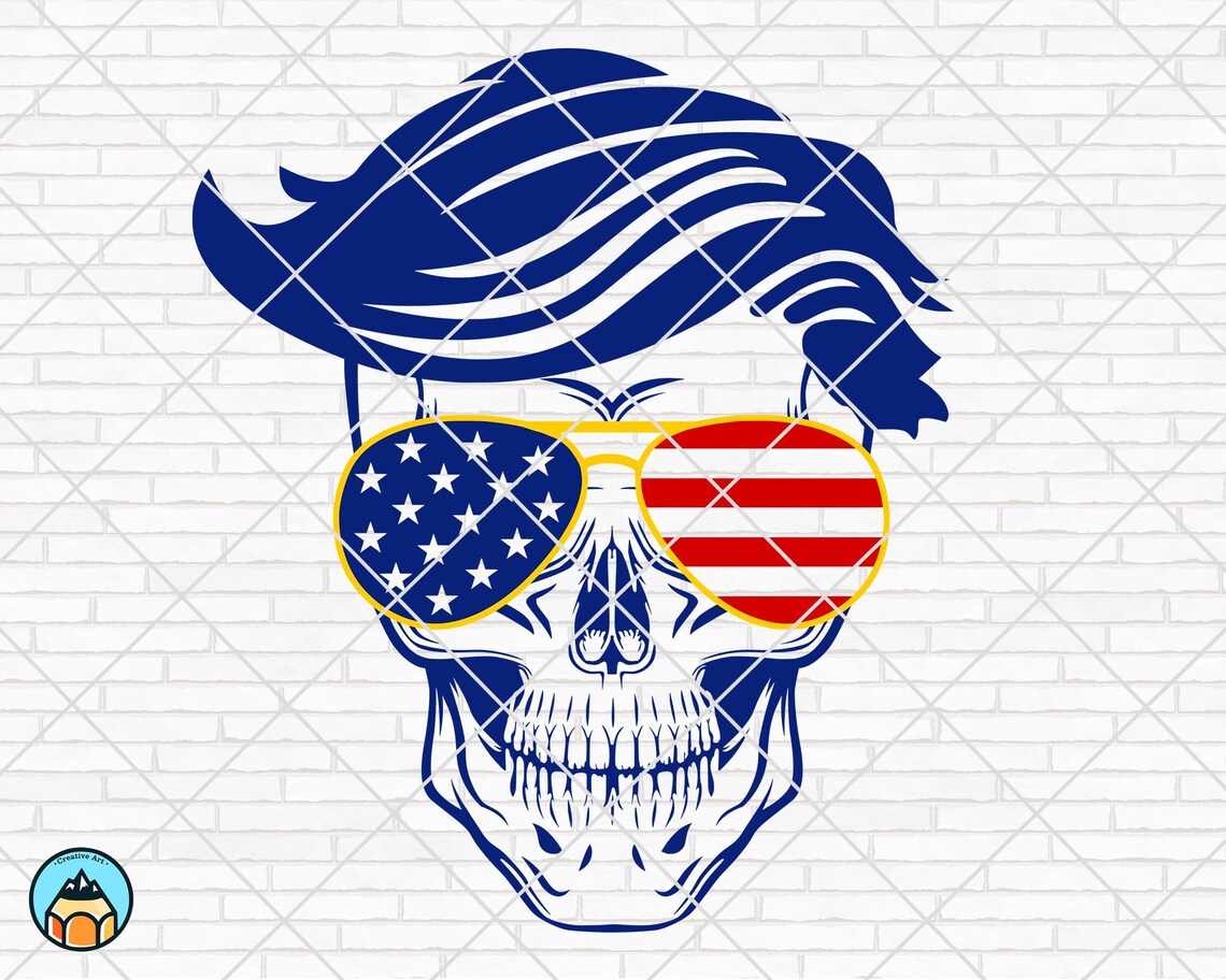 Skull Trump Merica Svg Merica Svg Trump 2020 Svg Trump Hair | Etsy
