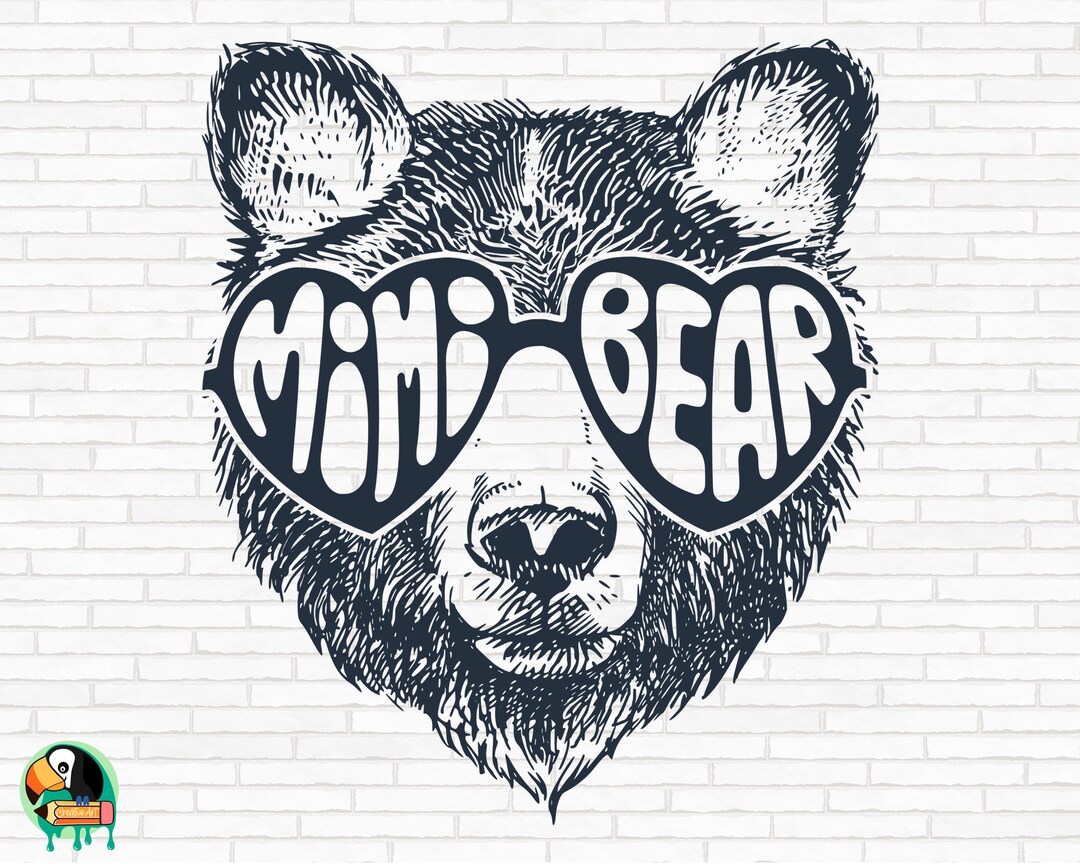 Mimi Bear SVG, Mimi Bear With Sunglasses, Mimi SVG, Bear Svg, Mimi Bear ...