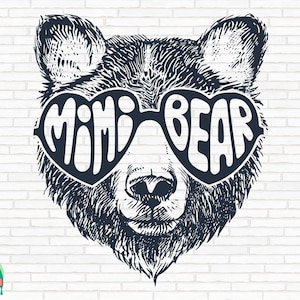 Mimi Bear SVG, Mimi Bear With Sunglasses, Mimi SVG, Bear Svg, Mimi Bear ...