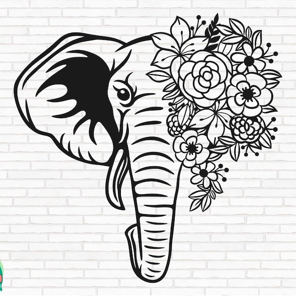 Floral Elephant - Etsy