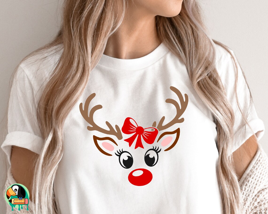 Reindeer Faces SVG Rudolph Face Svg Girl Reindeer Svg Boy - Etsy