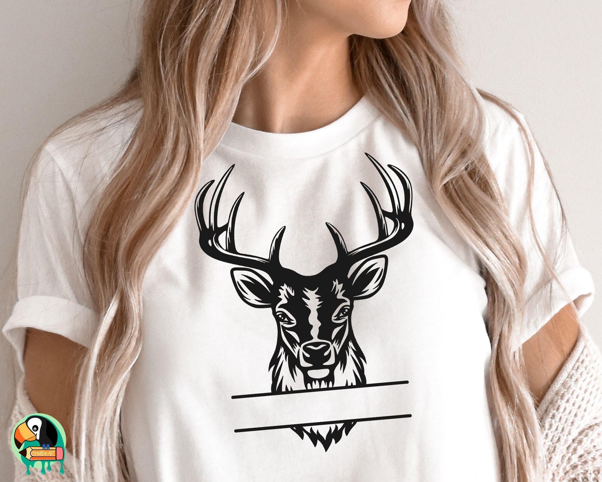 Deer Head Split Name Frame SVG, Deer Monogram Svg, Buck Head Svg, Deer Hunting Svg, Deer Svg ...