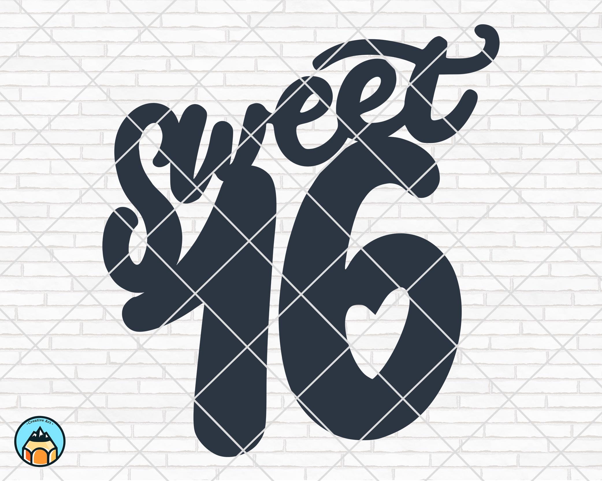 Sweet 16 Svg Sweet Sixteen Svg Birthday Svg Cake Topper Etsy