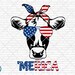 Cow Merica Svg, Heifer Cow Svg, USA Bandana Svg, Cow Sunglasses, Cow ...