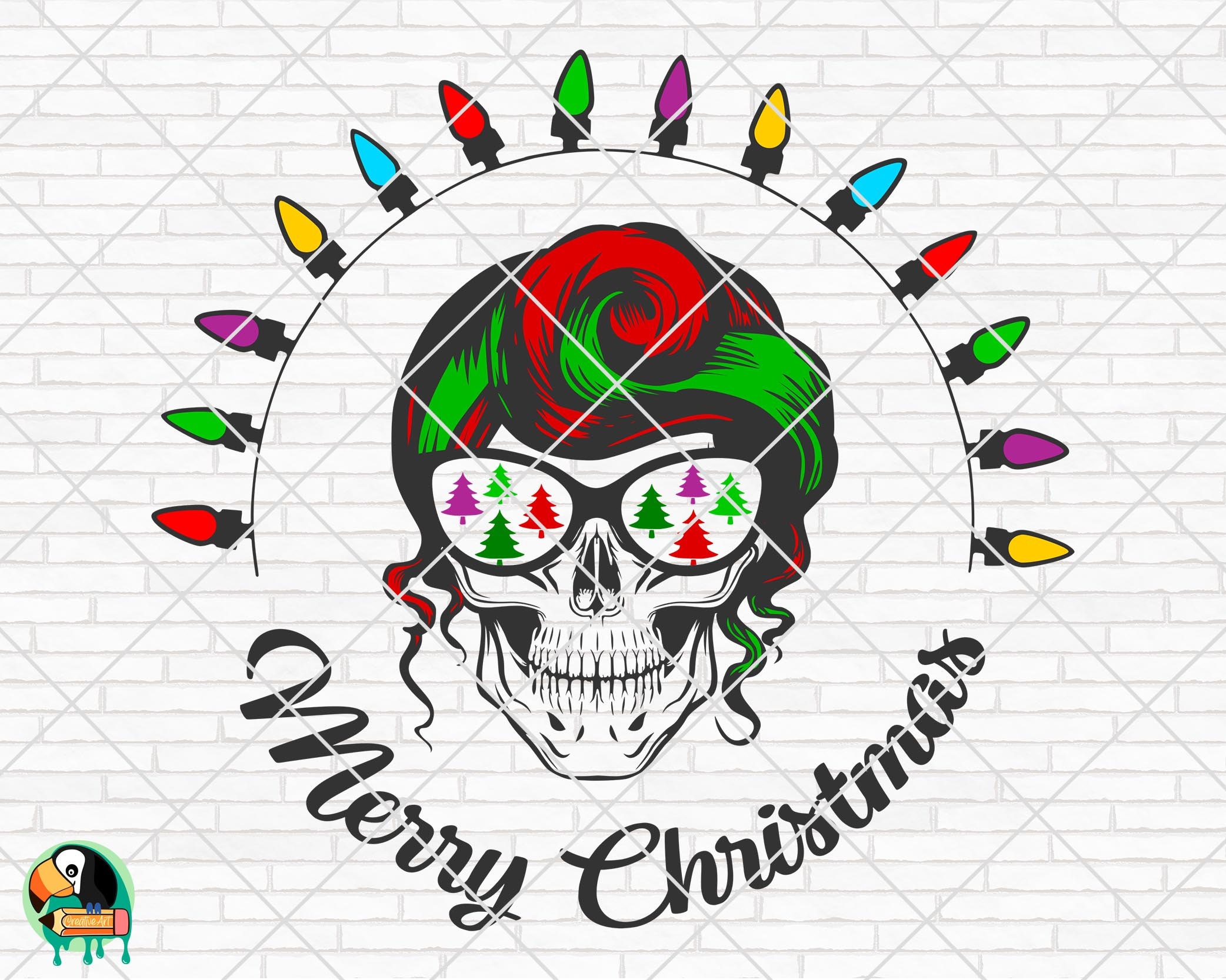 Merry Christmas Skull Svg Winter Svg Christmas Svg Momlife | Etsy