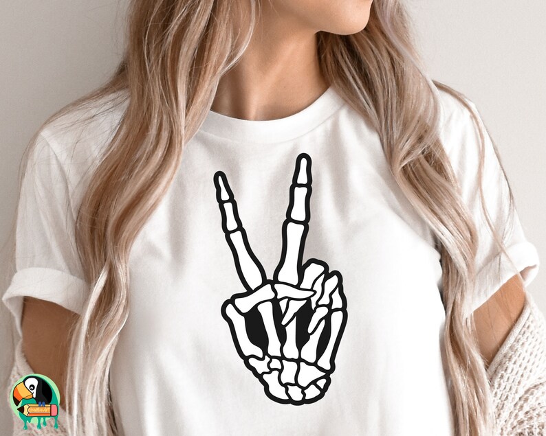 Skeleton Peace Sign SVG, Skeleton Peace Hand Svg, Skeleton Peace Svg ...