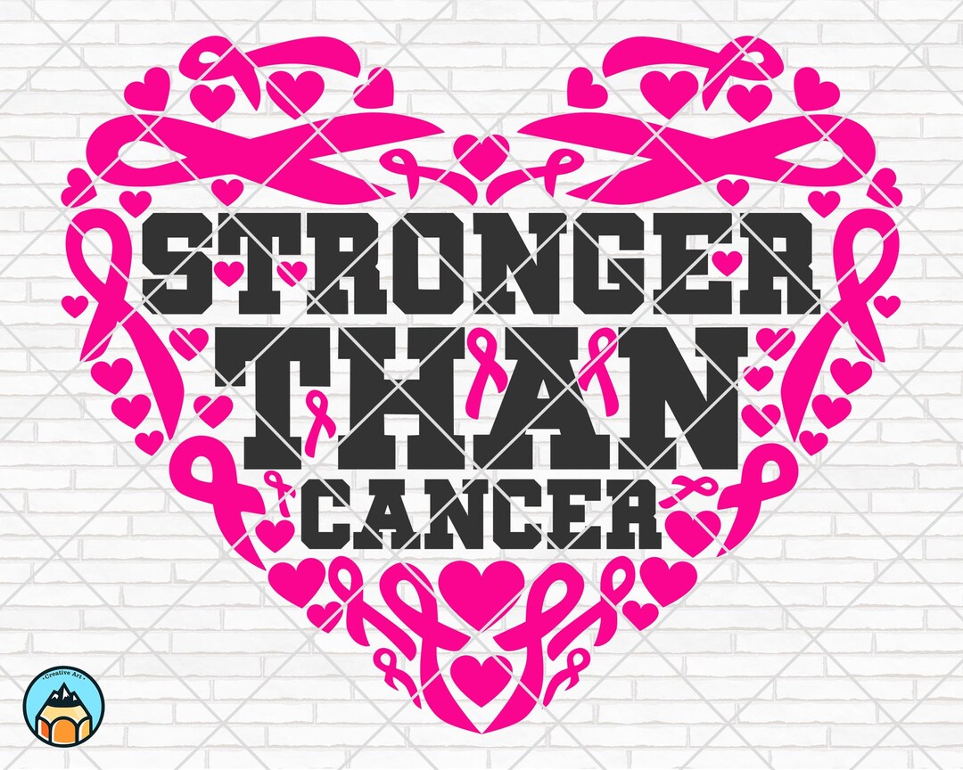 Stronger Than Cancer Svg, Breast Cancer Svg, Cancer Awareness Svg ...