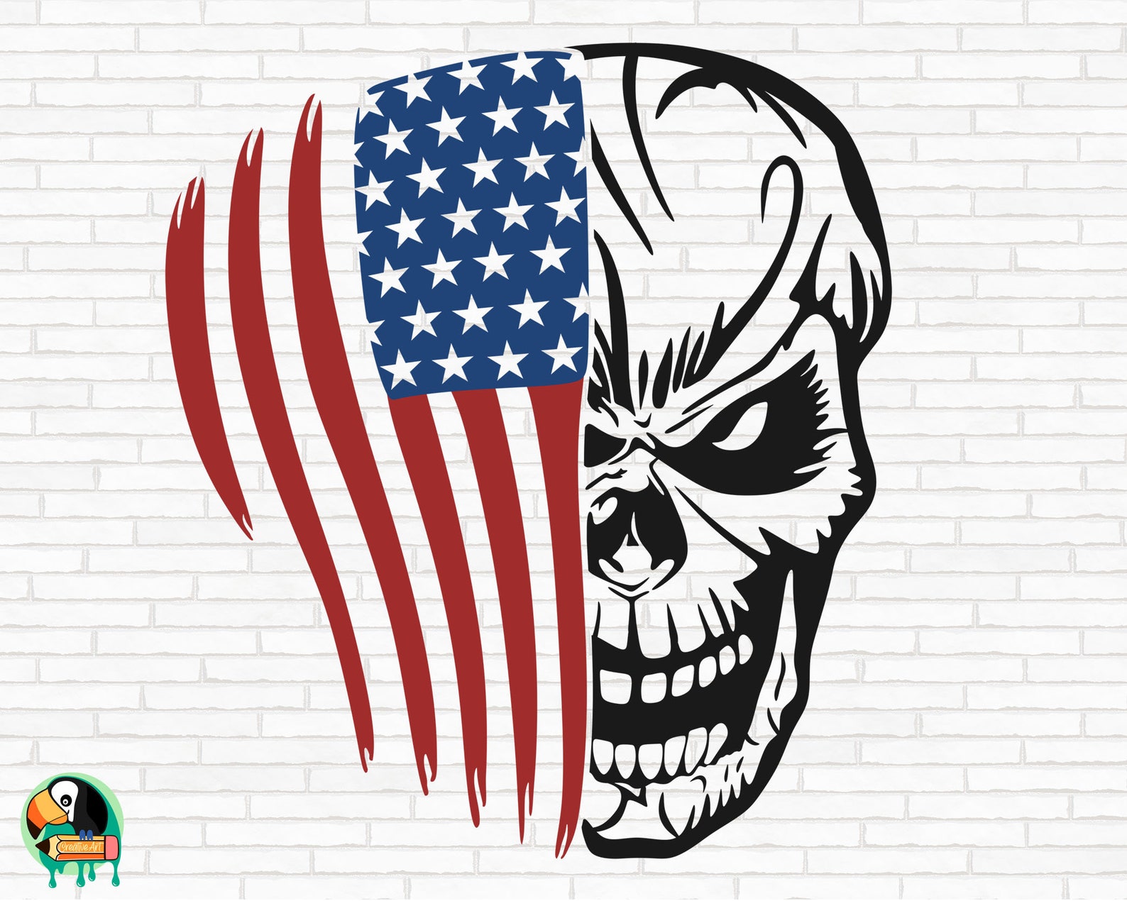 USA Skull Flag SVG Skull Flag Svg Patriotic Skull Svg - Etsy