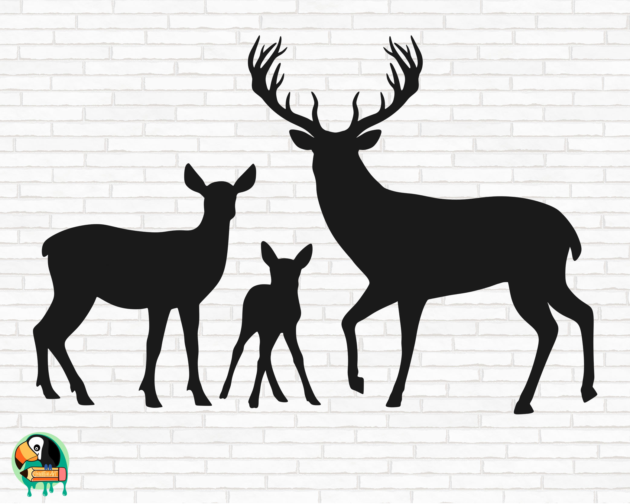 Female Deer Silhouettes