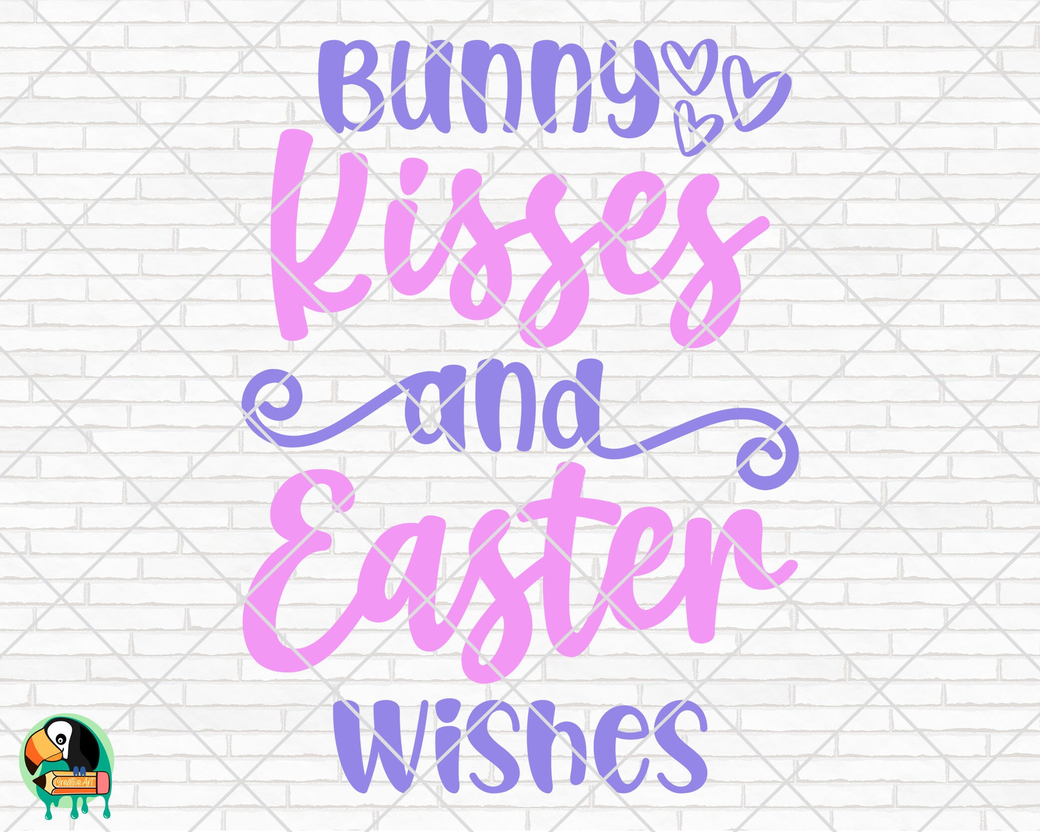 Bunny Kisses and Easter Wishes SVG Easter Svg Spring Svg | Etsy
