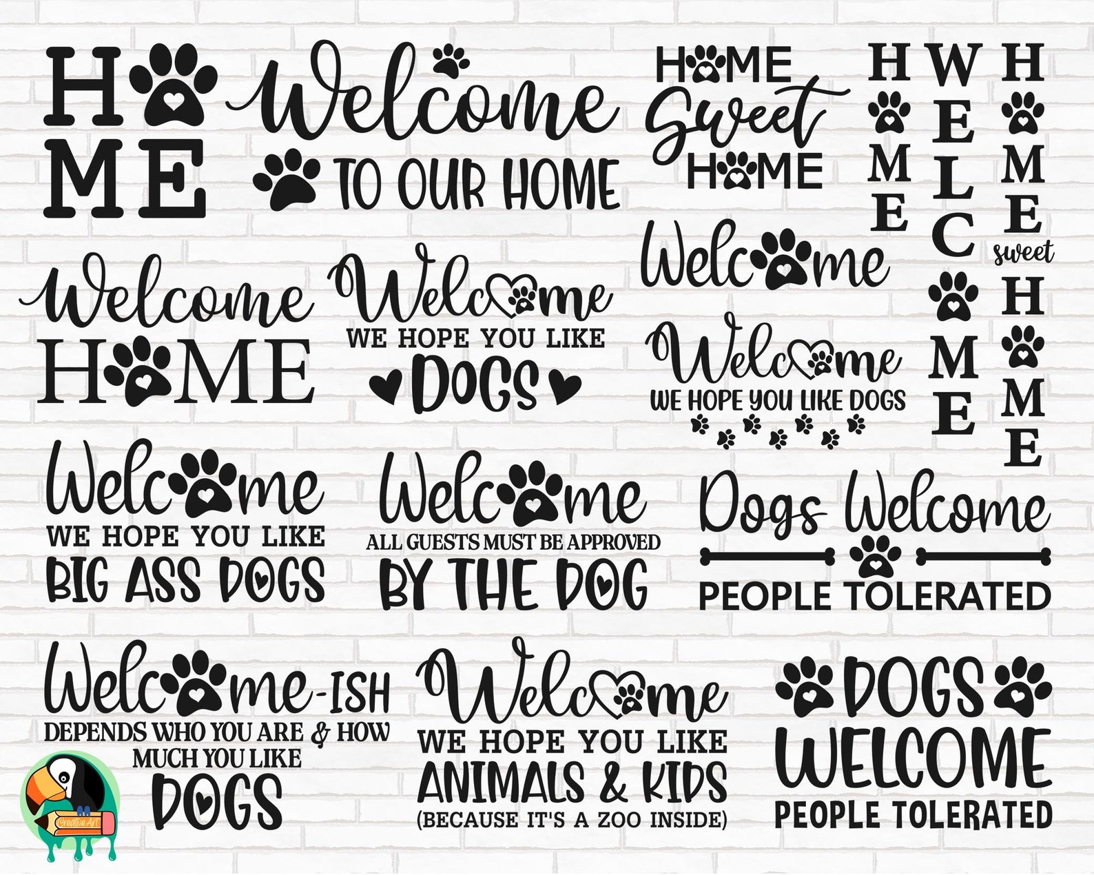 Dog Welcome Sign SVG, Dog Sign Svg, Welcome Sign Svg, Round Front Door ...