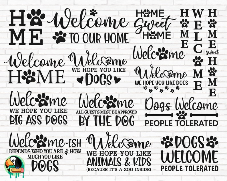 Dog Welcome Sign SVG, Dog Sign Svg, Welcome Sign Svg, Round Front Door ...