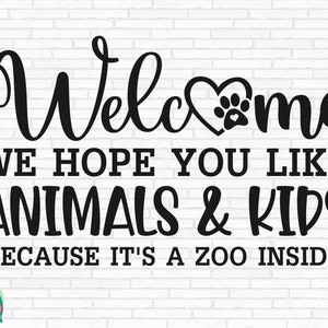Dog Welcome Sign SVG, Dog Sign Svg, Welcome Sign Svg, Round Front Door ...