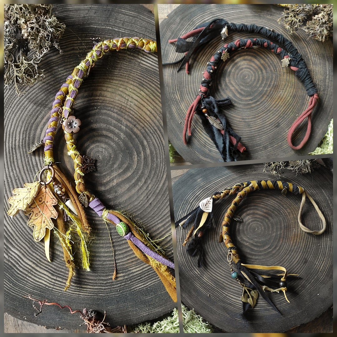 Handmade Leather and Fabric Hair Wraps, Dreadlock Hair Wraps, Hair ...