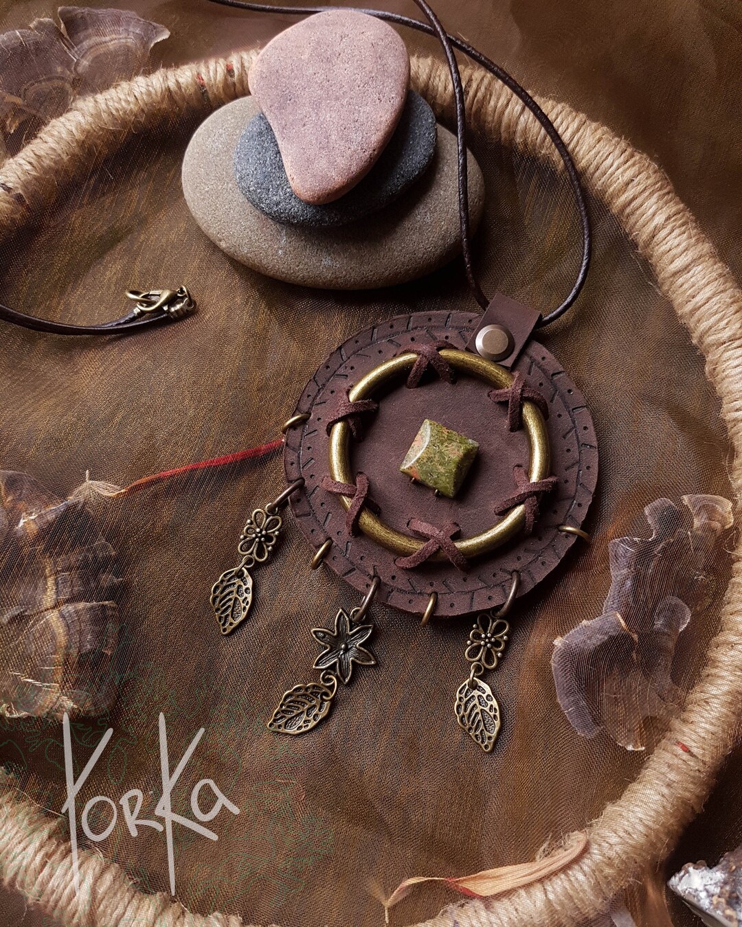 Pagan Necklace, Leather Necklace, Genuine Leather, Adjustable Necklace ...