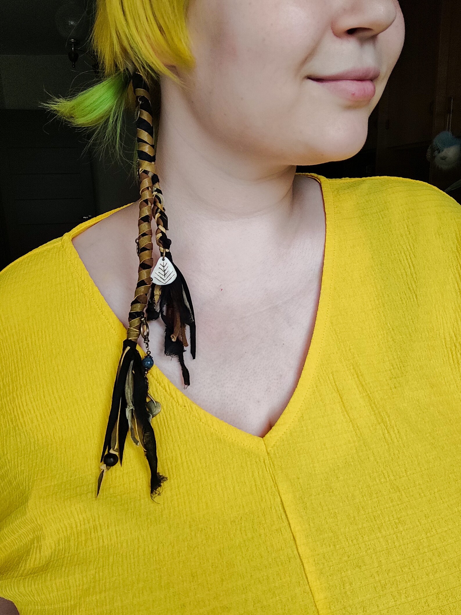 Handmade Leather and Fabric Hair Wraps, Dreadlock Hair Wraps, Hair ...