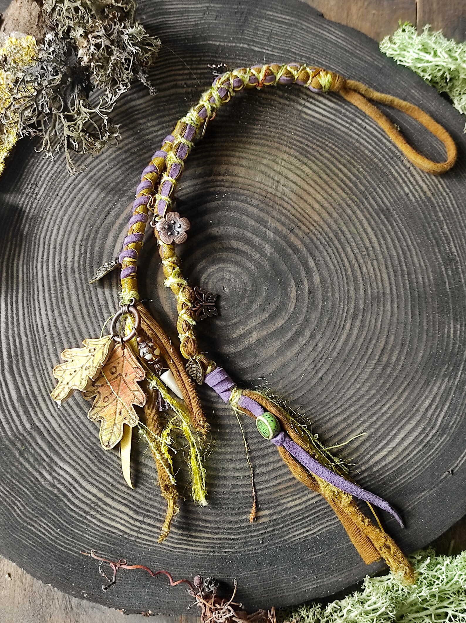 Handmade Leather and Fabric Hair Wraps, Dreadlock Hair Wraps, Hair ...