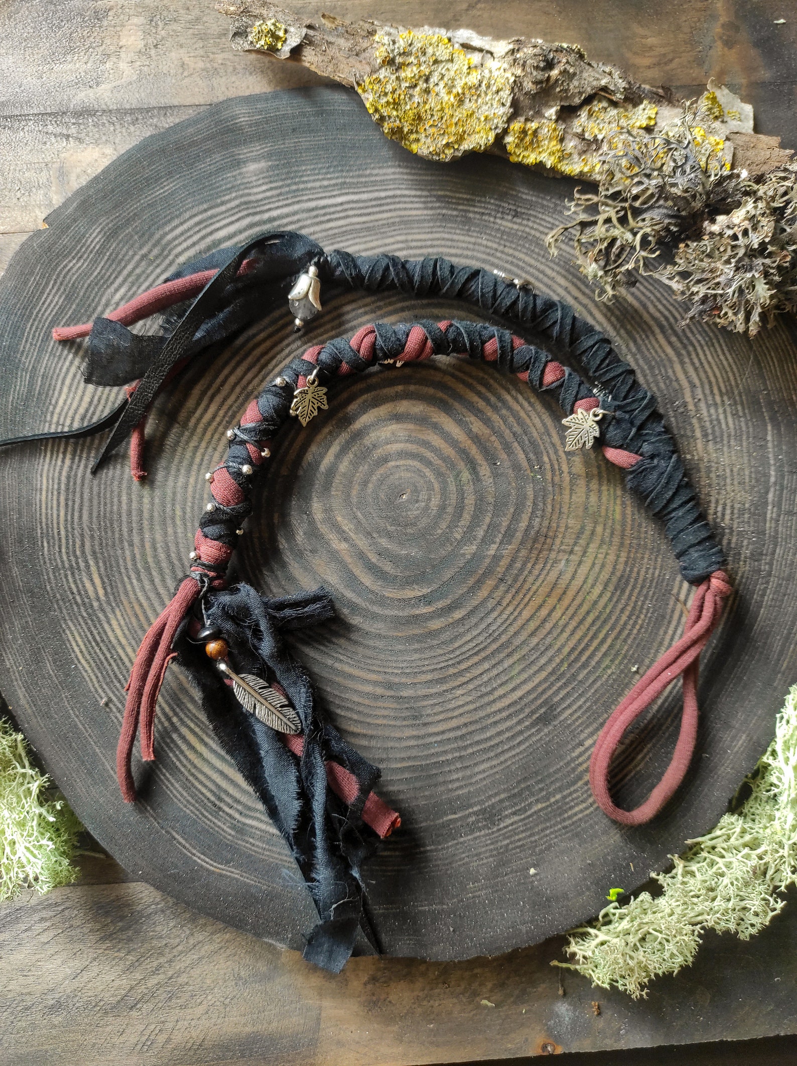 Handmade Leather and Fabric Hair Wraps, Dreadlock Hair Wraps, Hair ...