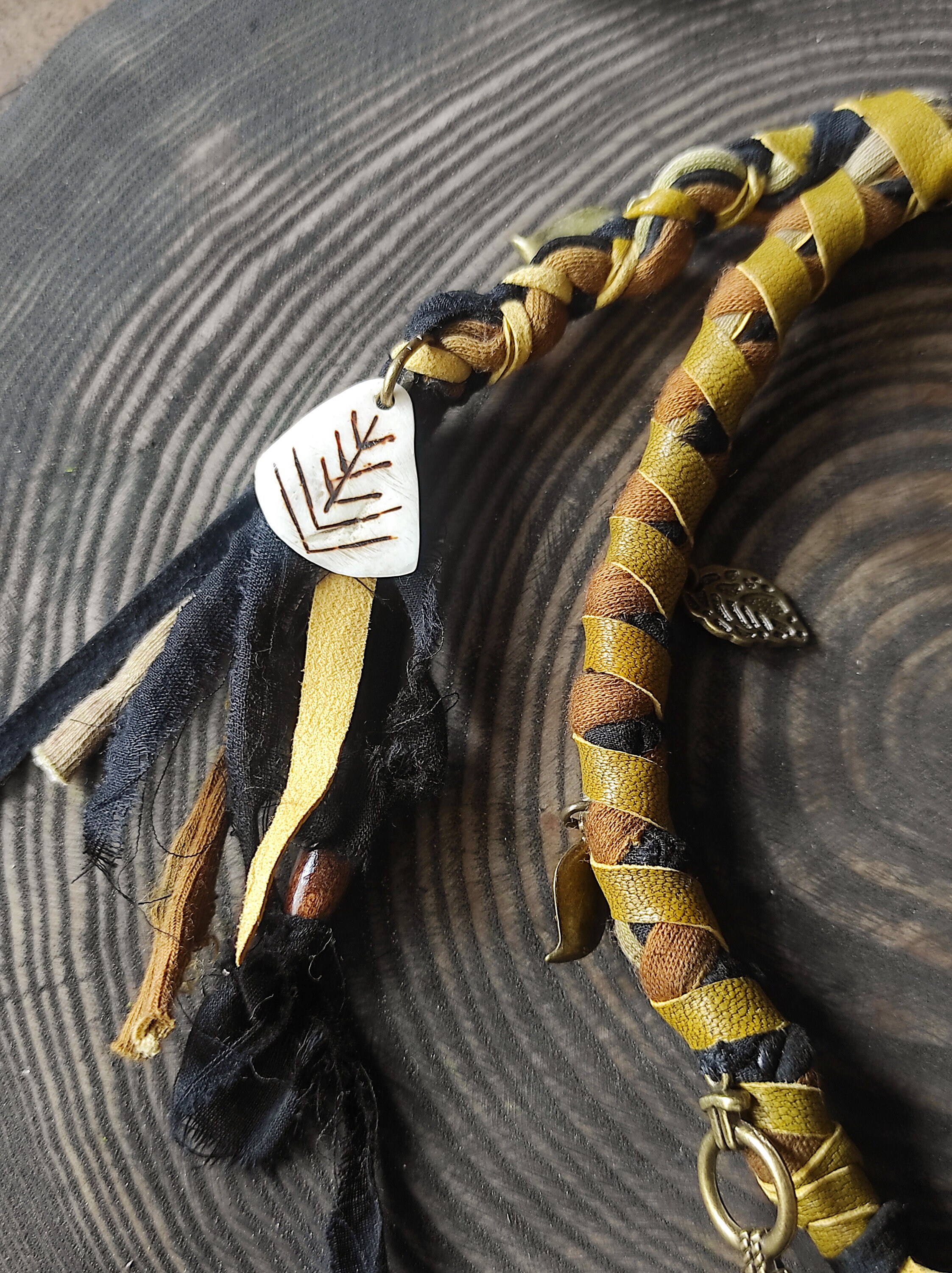 Handmade Leather and Fabric Hair Wraps, Dreadlock Hair Wraps, Hair ...