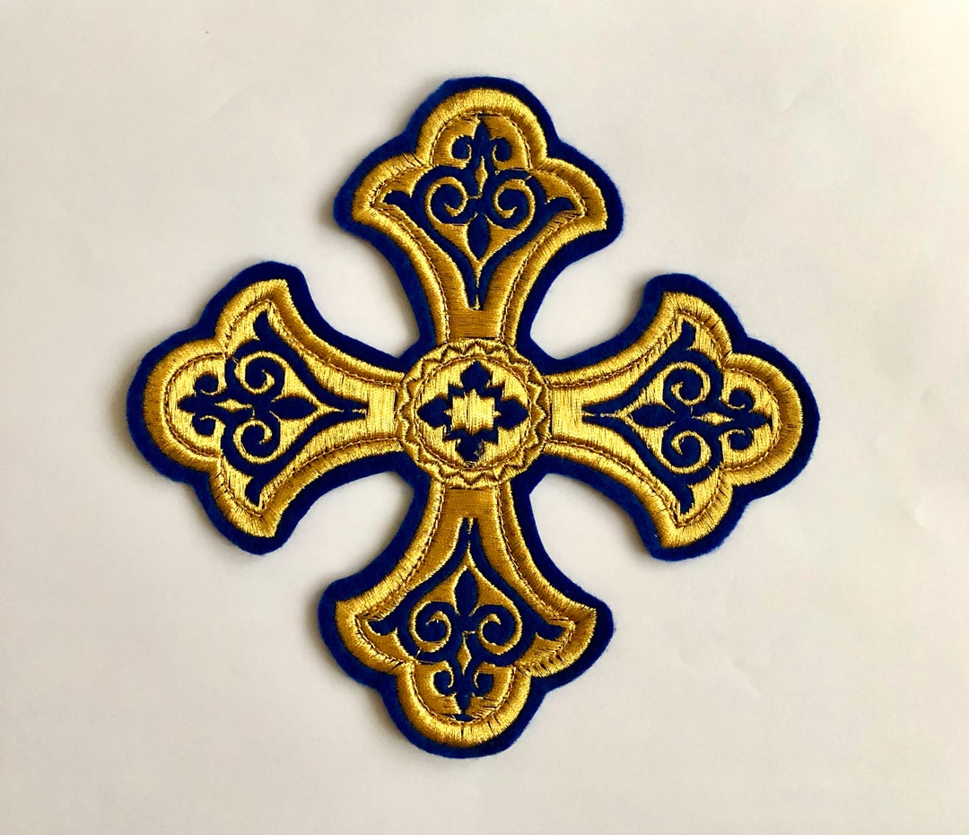 Embroidered Cross Appliqué Patch in Many Sizes, Priest Vestment Patch ...
