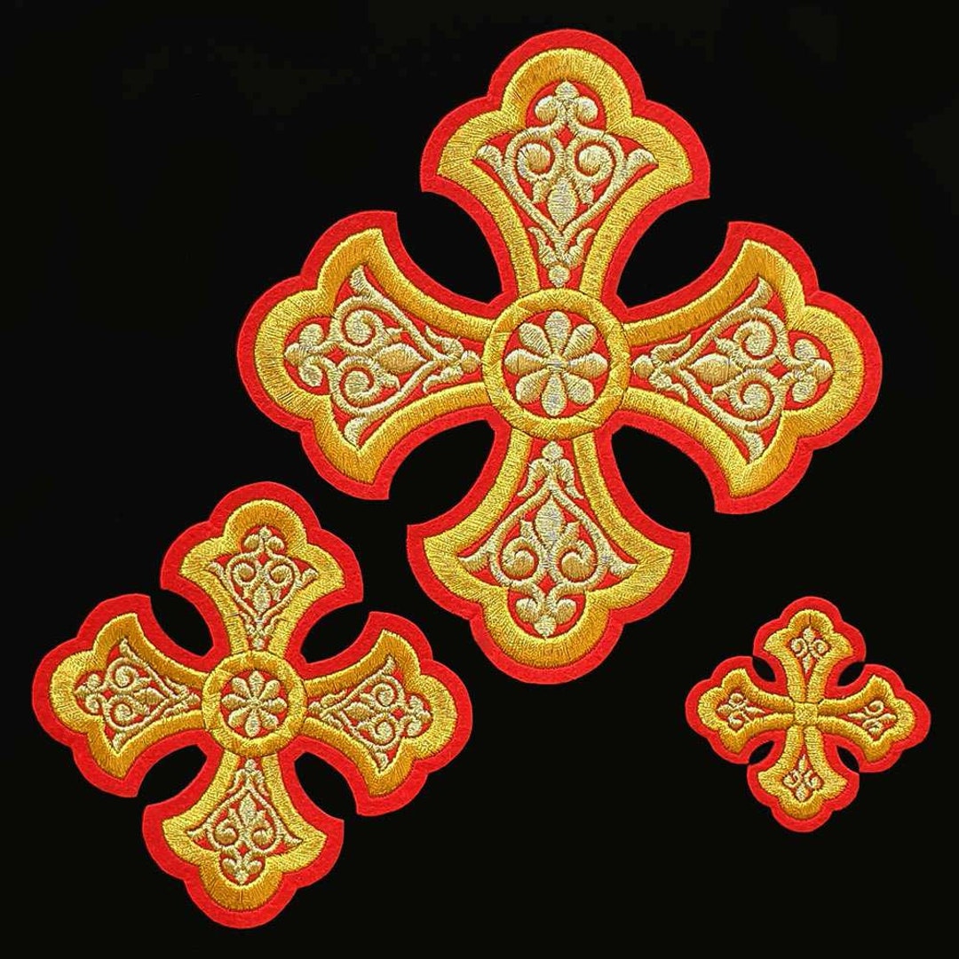 Deacon Vestment Cross Set of 10, Cross Applique,machine Embroidery ...