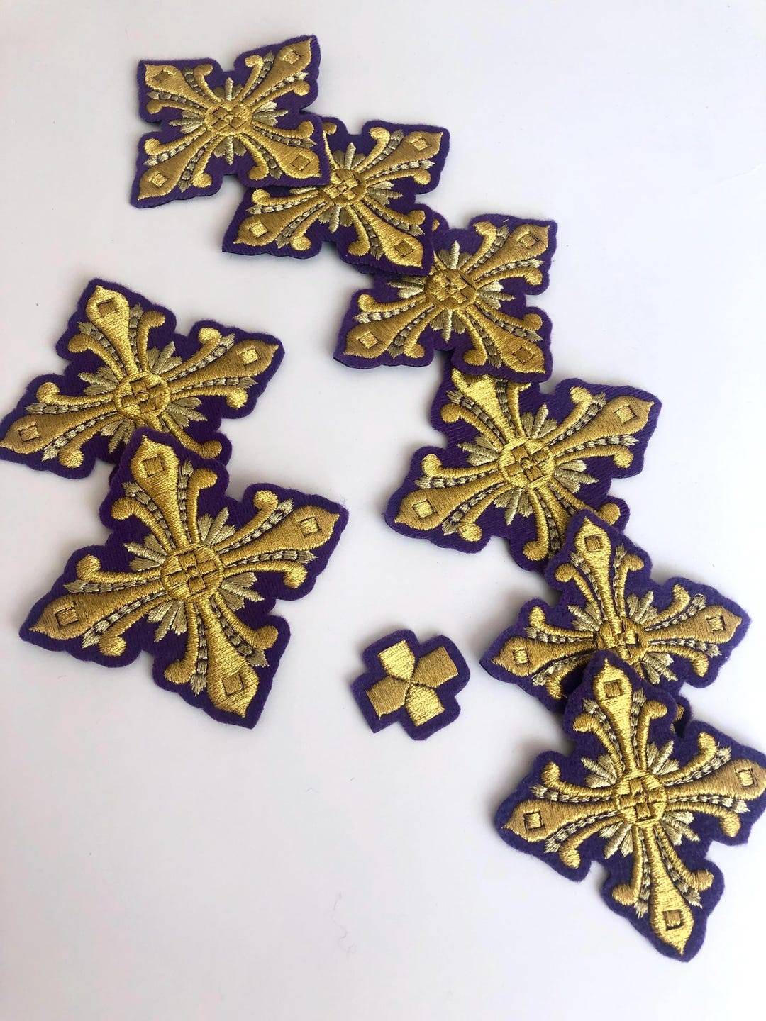 Liturgical Crosses Set 9 Pcs for Stole & Cuffs, Priest Vestment Crosses ...