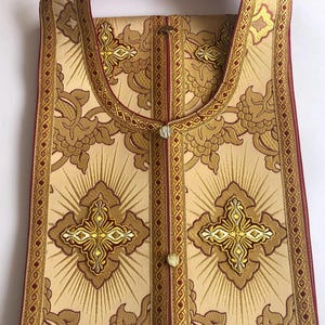Epitrachelion Set Orthodox Stole and Cuffs in Metallic Brocade, Custom ...