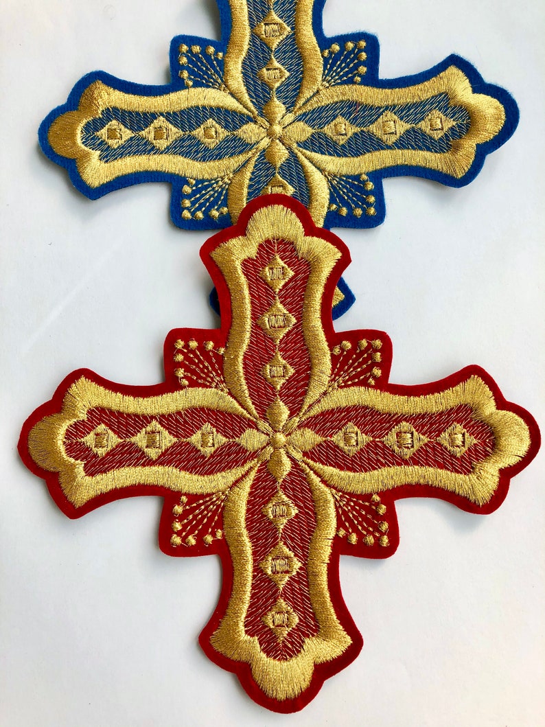 Gold Embroidered Vestment Cross Patch 5.5 8.5 13 15 Cm - Etsy