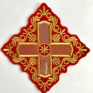 Liturgical Cross Patch in Many Dimensions, Vestments Appliqué Patch ...