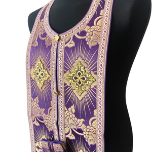 Epitrachelion Set Orthodox Stole and Cuffs in Metallic Brocade, Custom ...