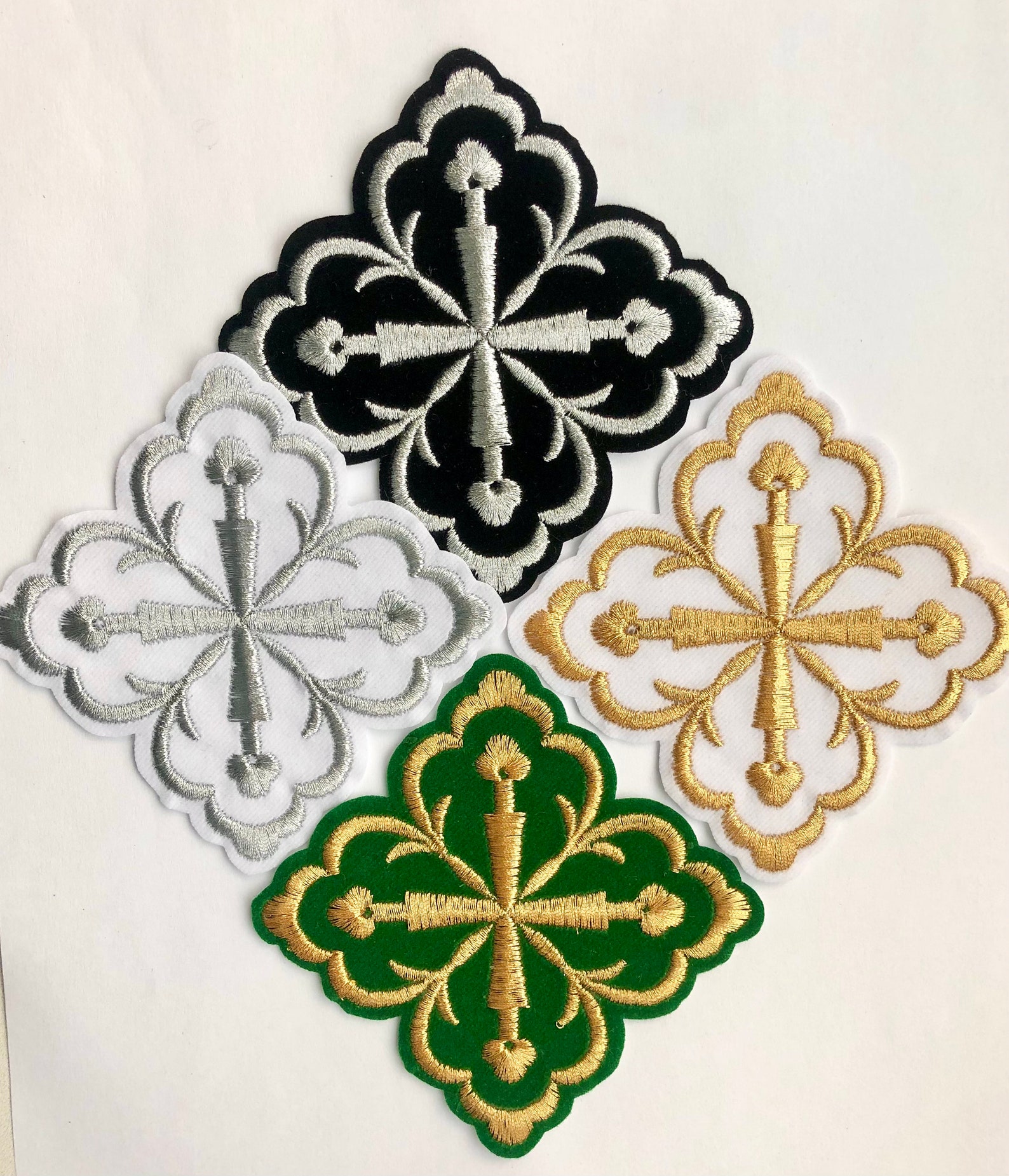 Gold Embroidered Cross Patch Vestment Appliqué Patch 10.5 Cm - Etsy
