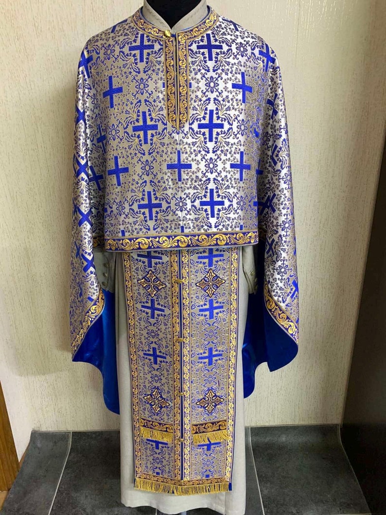 White Gold Orthodox Greek Style Vestments, Custom Priests Vestments ...