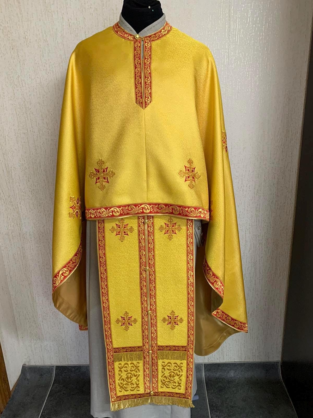 Blue Embroidered Orthodox Priest Vestment With Crosses, Custom ...