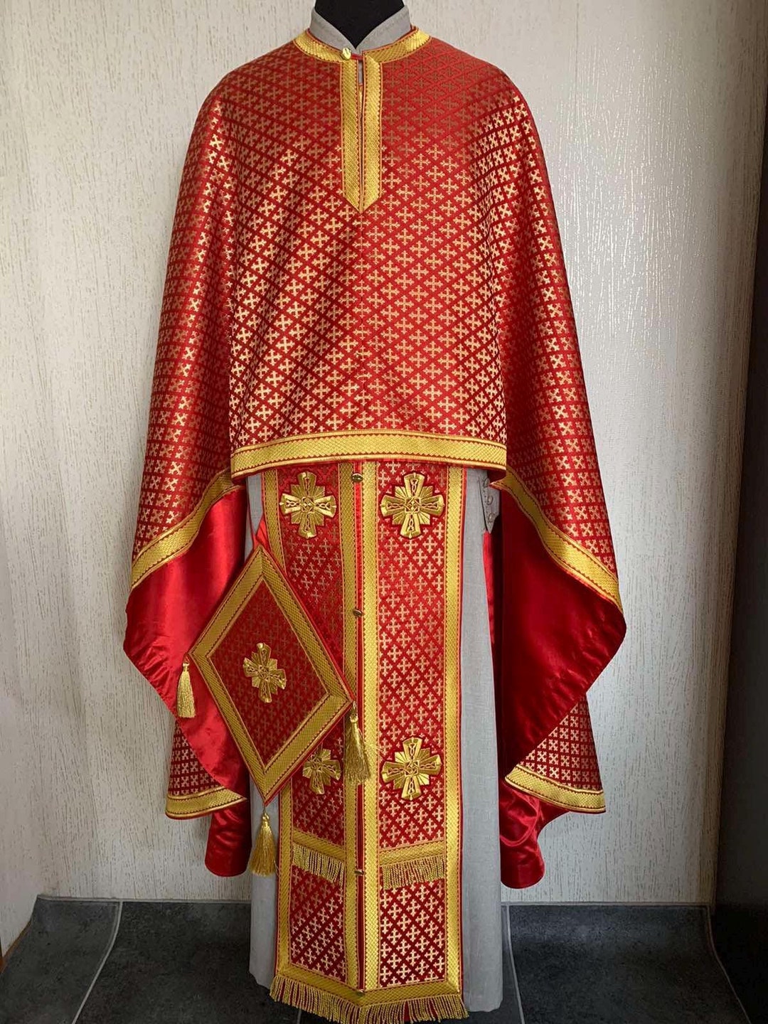 Orthodox Greek Priest Vestments, Small Cross Pattern Priest Vestments ...