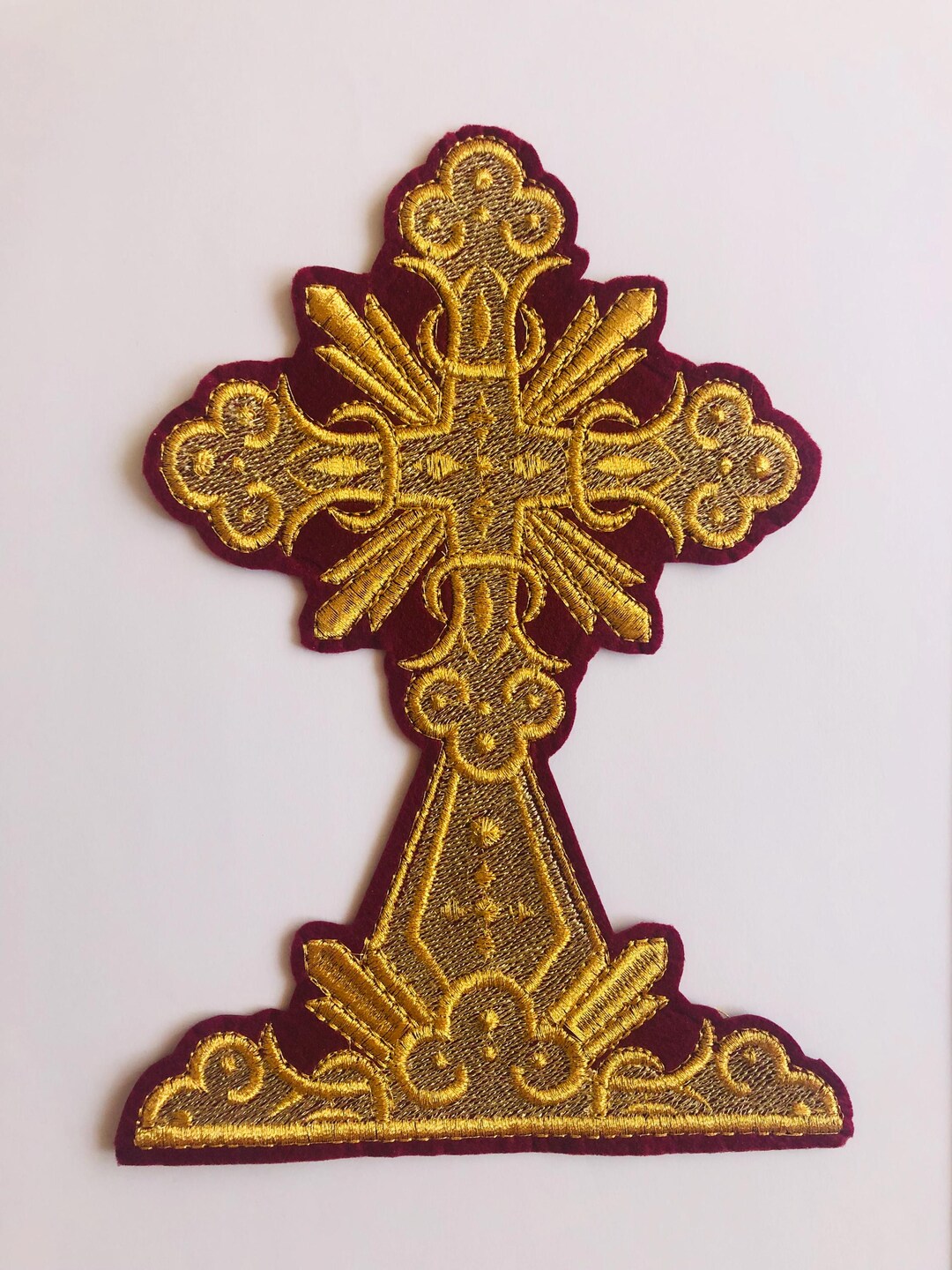 Orthodox Greek Church Cross Patch Crafts by Machine Needlework With ...