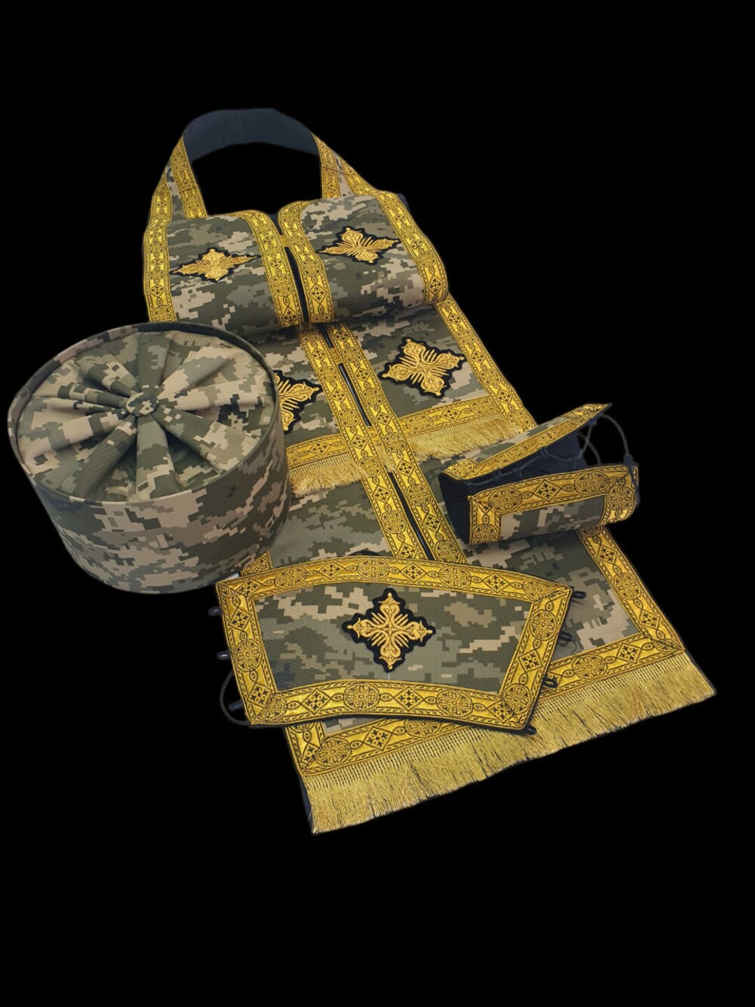 Chaplain Set Stole, Clergymen Hat and Cuffs, Camouflage Priest Set ...