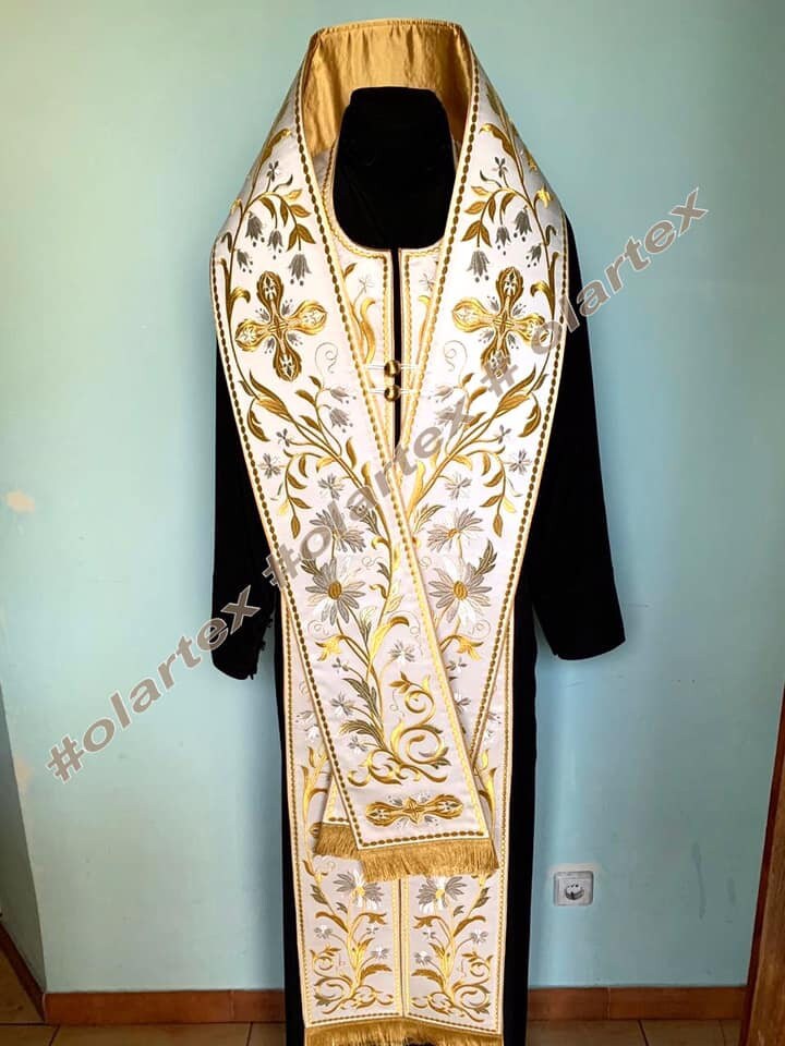 White Bishop Set Vestment Machine Embroidery Archbishop - Etsy