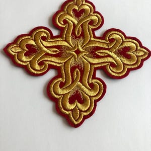 Gold Embroidered Cross Patch 6, 7.5, 11, 13, 16, 18 Cm Vestment ...