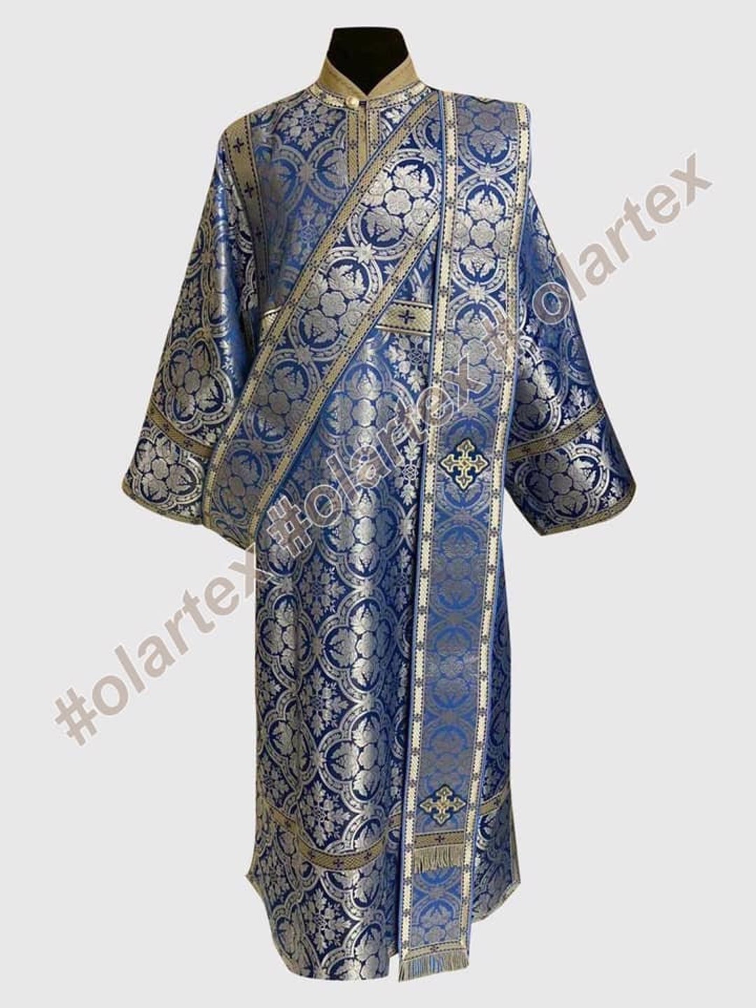 Floral-print Brocade Deacon Set Vestment, Orarion & Cuffs, Custom ...