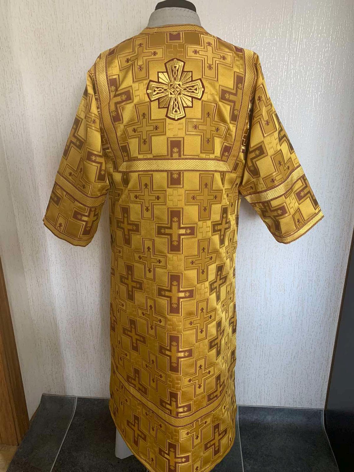 Metallic Brocade Straight Cross Altar Server Robe Vestment, Altar ...
