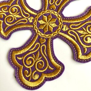 Byzantine Embroidered Cross Patch 6 Cm, 7.5 Cm, 11.5 Cm, 15, 18, 22 Cm ...