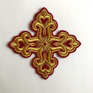 Gold Embroidered Cross Patch 6, 7.5, 11, 13, 16, 18 Cm Vestment ...