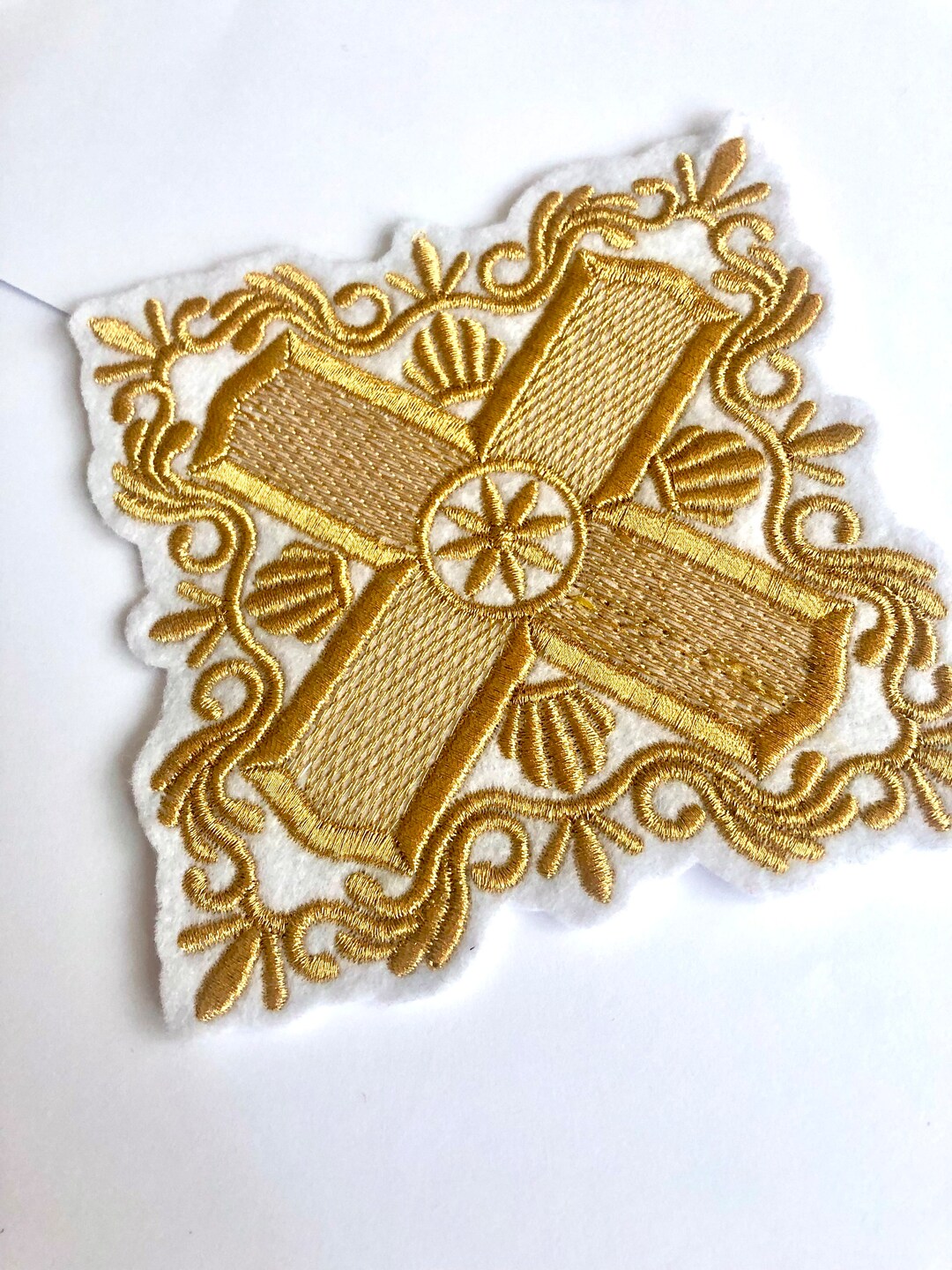 Liturgical Cross Patch in Many Dimensions, Vestments Appliqué Patch ...